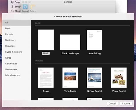 Pages For Macos Always Start New Documents With Specific Template