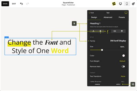 Change The Font And Style Of One Word In Squarespace SquareKicker Help Center