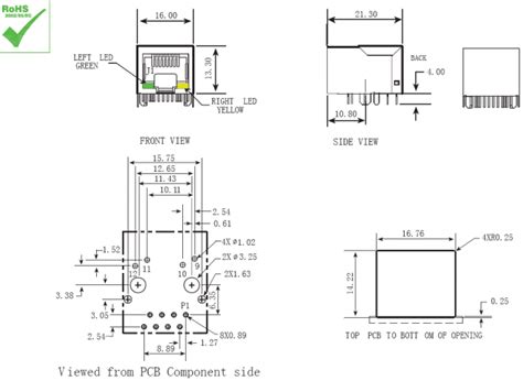 Right Angle Rj45 Network Port For Ieee 802 3 Router 100 Megabit Ethernet Cable Jack