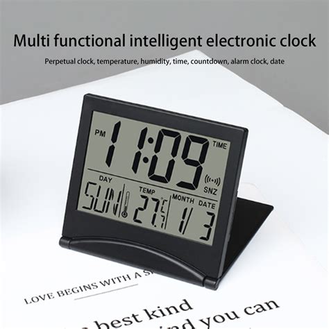 접이식 데스크탑 Lcd 전자 시계 다기능 날짜 온도 알람 시계 간단하고 편리한 얇은 여행 시계 Aliexpress