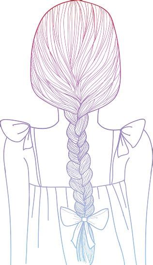 Sketch Style Girl Braid Royalty Free Vector Stock Freeimages