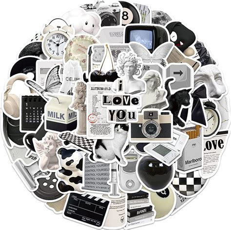 Comprar Aesthetic Stickers Black And White Stickers Pack 60pcs Y2k