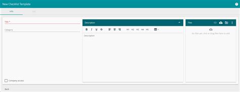 Create Checklist Template