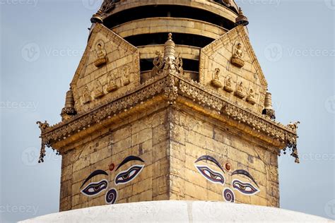 Wisdom Eyes Of Swayambhunath Is An Ancient Religious Architecture Atop