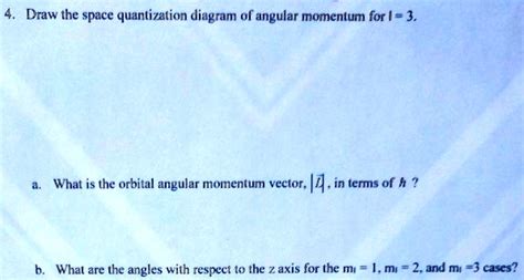 solved 4 draw the space quantization diagram of angular momentum for