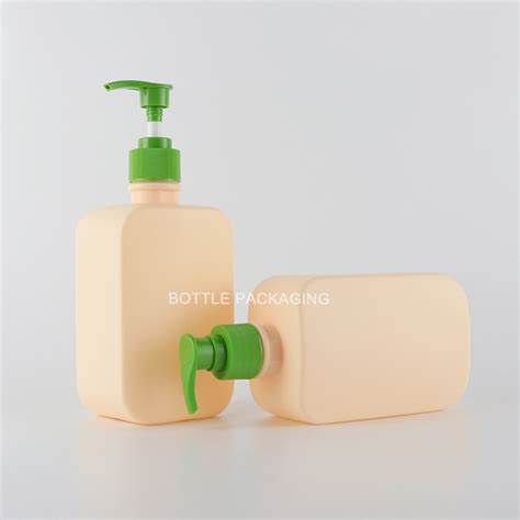 Empty Body Wash Lotion Shower Gel Press Bottle Square Matt 500ml Black
