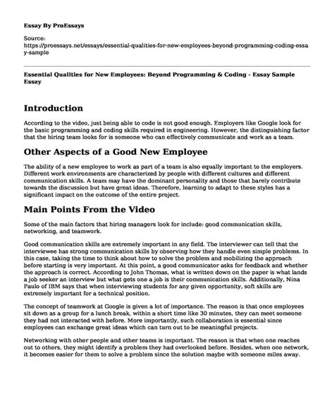 📌 Essential Qualities For New Employees Beyond Programming And Coding