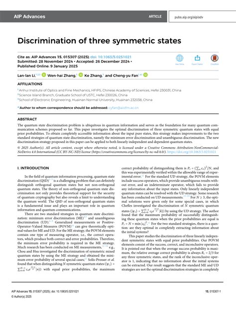 Pdf Discrimination Of Three Symmetric States
