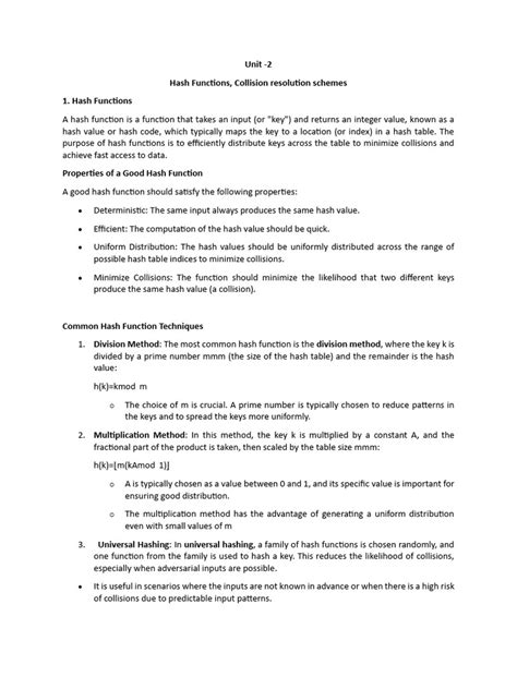 unit 2 hashing pdf database index algorithms
