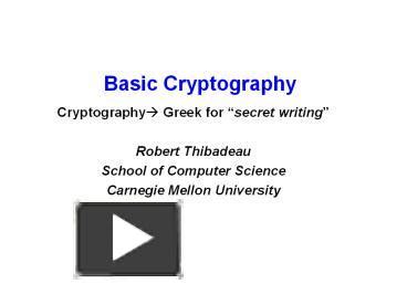 PPT Basic Cryptography PowerPoint Presentation Free To View Id D MzNlM