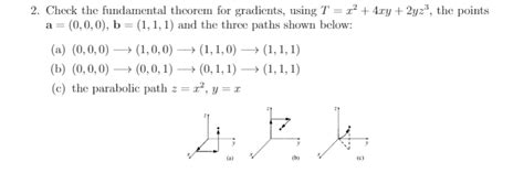 Solved 2 Check The Fundamental Theorem For Gradients Using