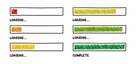 Progress Loading Bar Infographics Design Element With Status Of Completion Hand Drawn Vector