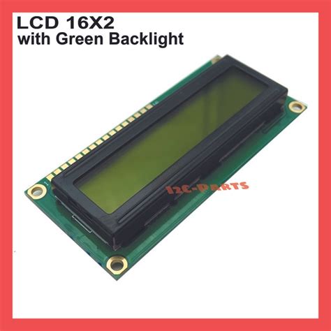 jual lcd 1602 character display 16x2 5v green backlight hijau module