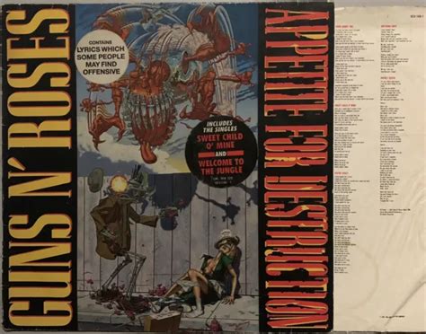 Guns N Roses Appetite For Destruction 1987 Vinyl Banned Cover See