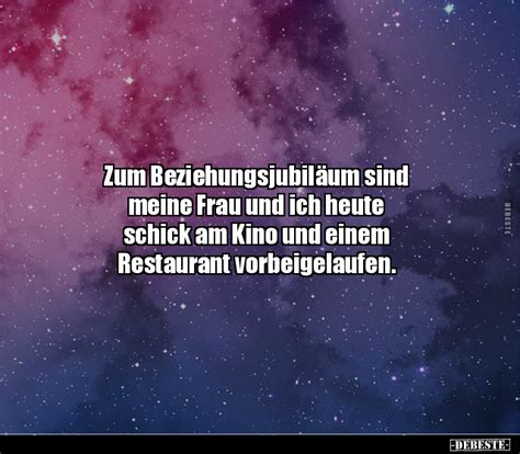 Zum Beziehungsjubiläum sind meine Frau und ich heute schick am Kino und einem DEBESTE de