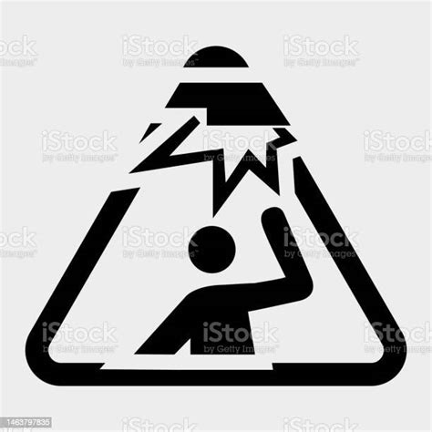 Beware Overhead Obstacles Symbol Isolate On White Background Vector