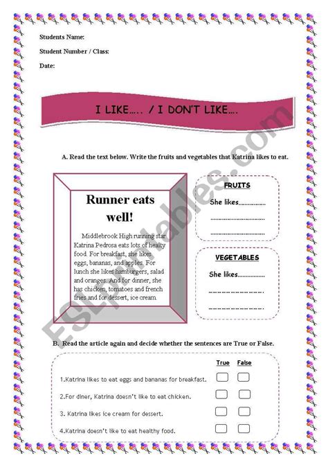Likeanddislike Esl Worksheet By Ebrnyn
