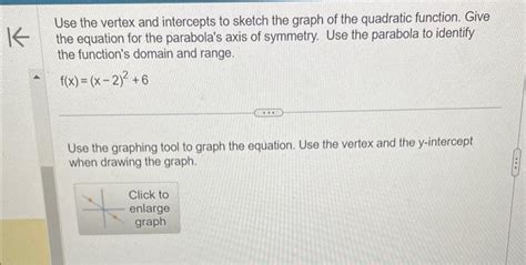 Solved Use The Vertex And Intercepts To Sketch The Graph Of Chegg