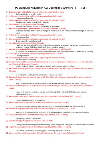 Ocr A Level Pe Skill Acquisition Bundle Teaching Resources