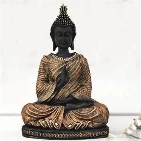 Royaloak Polyresin Vitarka Mudra Buddha Statue Gold 10 Inches At Rs
