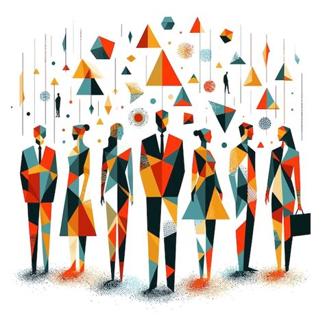 Premium Vector Geometric People Abstract