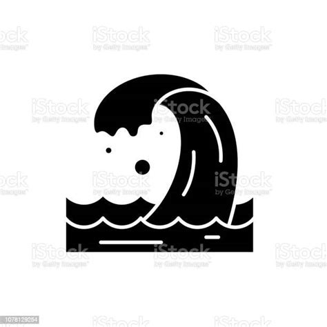바다 웨이브 블랙 아이콘 고립 된 배경에 로그인 벡터 바다 웨이브 개념 기호 그림 강에 대한 스톡 벡터 아트 및 기타 이미지