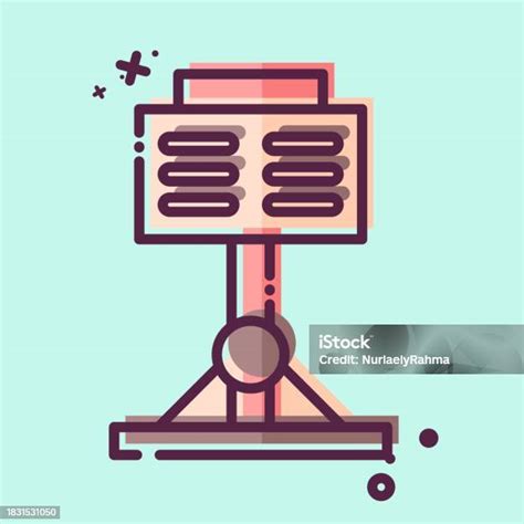 아이콘 보면대 극장 그라디언트 기호와 관련이 있습니다 Mbe 스타일 심플한 디자인 편집 가능 간단한 일러스트레이션 가수에 대한