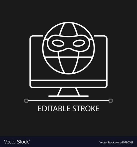Dark Web White Linear Icon For Theme Royalty Free Vector