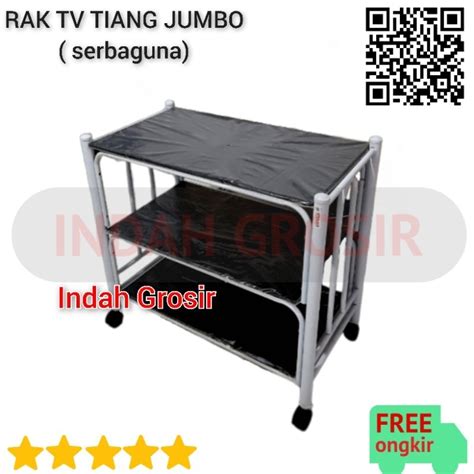 Jual Meja RAK TV Besi Tiang Jumbo PUTIH Shopee Indonesia