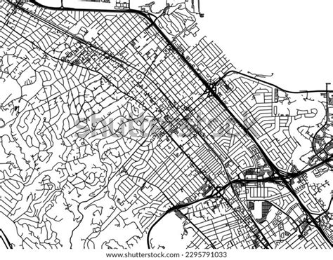 Vector City Map San Mateo California Stock Vector Royalty Free
