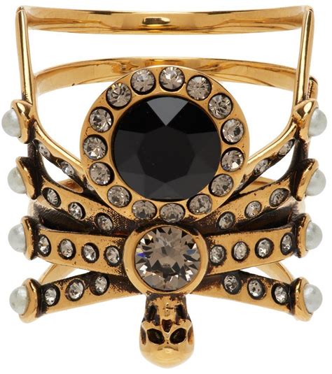 Alexander Mcqueen Gold Spider Ring Ssense