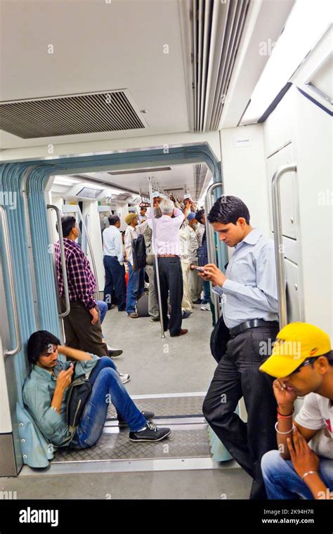 Delhi November 11 Passengers Alighting Metro Train On November 11