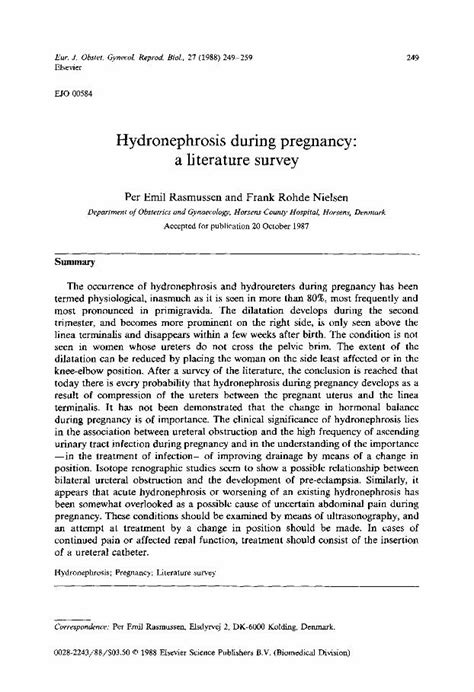 Pdf Hydronephrosis During Pregnancy A Literature Survey Dokumen Tips