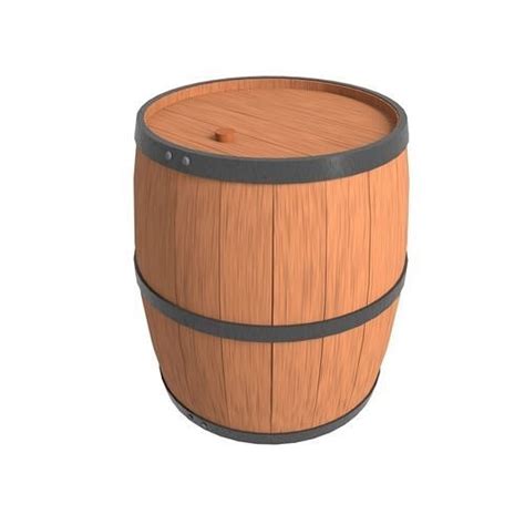 Wood Barrel Low Poly 3D 3D Model Rigged CGTrader