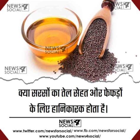 क्या सरसों का तेल सेहत और फेफड़ों के लिए हानिकारक होता है। Health