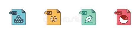 Set DS File Document JS AI And PPT Icon Vector Stock Vector Illustration Of Icon Object