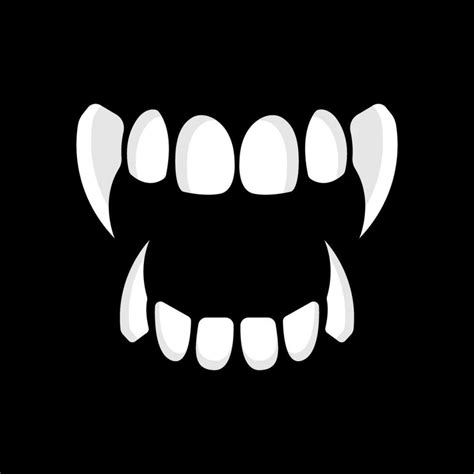 Vampire Teeth Vector Isolated On Black Background In 2024