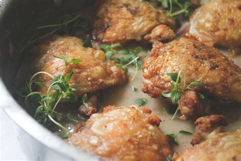 Pan Seared Chicken With Garlic And Thyme Pan Sauce Tenement Kitchen