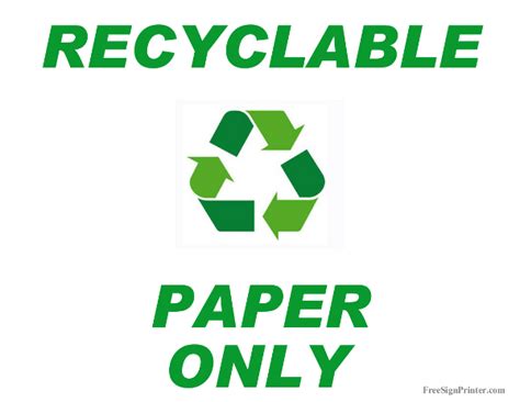 Recycle Paper Signs Printable
