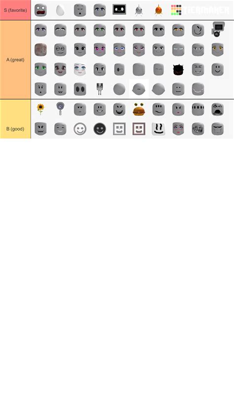 Roblox Every Dynamic Facehead Ever 164 Images Tier List Community