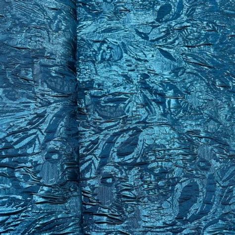Teal Blue Floral Brocade Jacquard Fabric At Rs 84600meter बेल