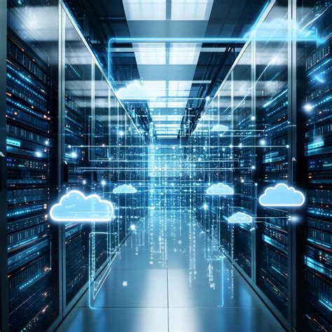 Cloud Computing Technology Connecting Servers In A Data Center Showcasing Modern Digital