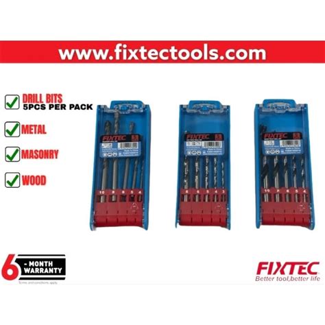 Fixtec Drill Bits Set 5pcs Per Pack Masonry Hss Wood Lazada Ph
