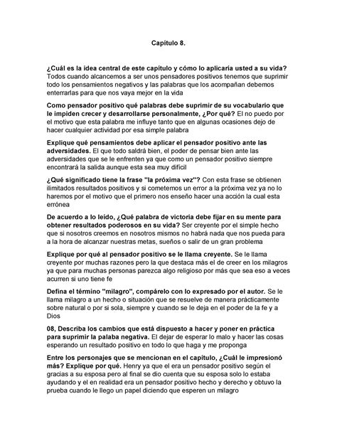 Capítulo 8 Capitulo 8 del libro pensadores positivos Capítulo 8