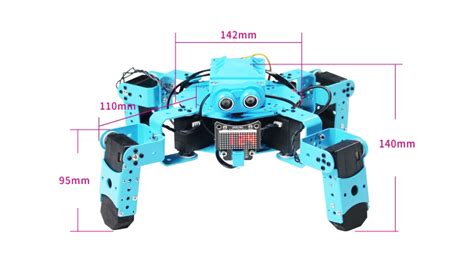 Bionic Quadruped Robot Spider Robot White Assembled For Graphical Programming Obstacle Avoidance