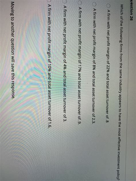 Solved Uestion 26 Which Of The Following Firms From The Same