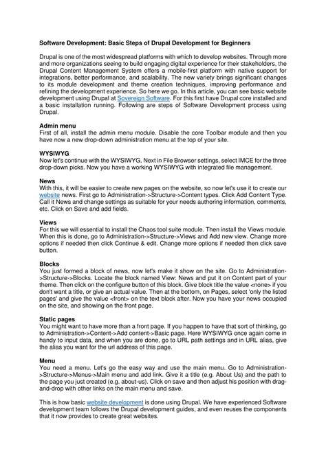 ppt software development basic steps of drupal development for