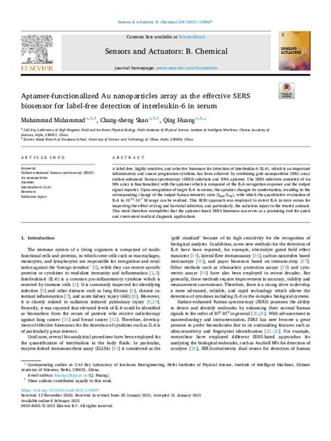 Pdf Aptamer Functionalized Au Nanoparticles Array As The Effective