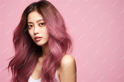 Premium Photo An Asian Beauty Woman Model Hair Color With Korean