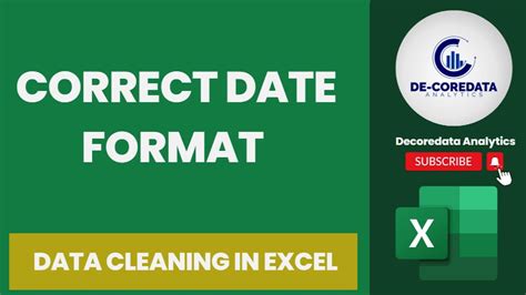 Correct Date Format Data Cleaning Trend Chart Youtube